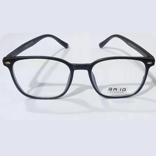 Grid Anti-Blue Light Square Frame Glasses, UV Protection