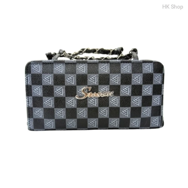 Susen Designer Handbag - Elegant Checkered Bag with Chain Handle